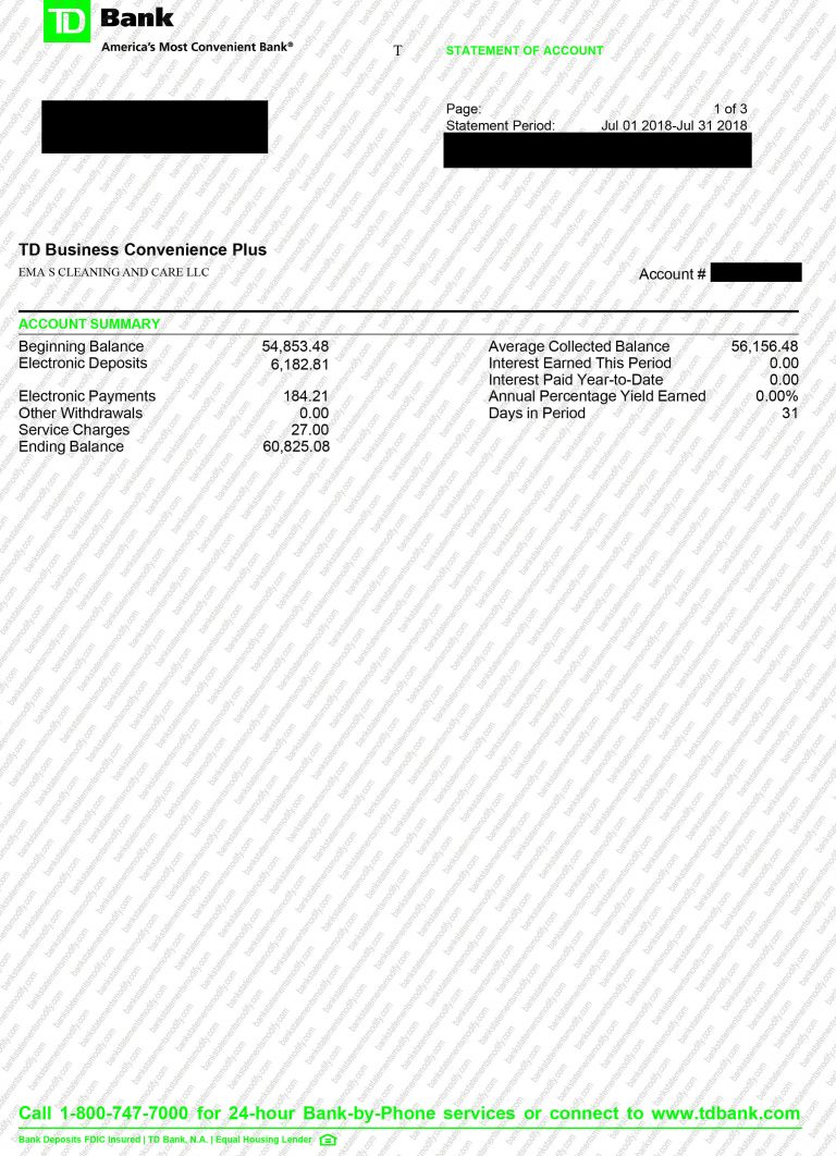 TD BANK - Bank Statements Modify